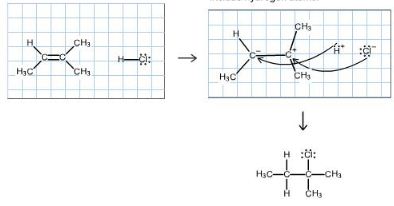 1. Add curved arrows for the first step. 2. Draw both the organic and ...