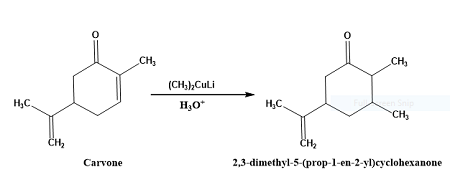 Carvone is the major constituent of spearmint oil. What products would ...