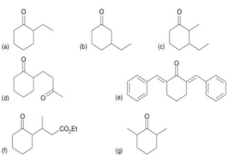 Identify the reagents you would use to convert cyclohexanone into each ...