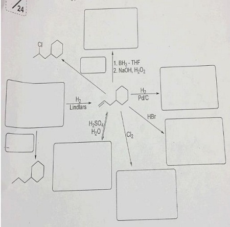 Fill in the missing products, starting materials, and reagents: [{Image ...