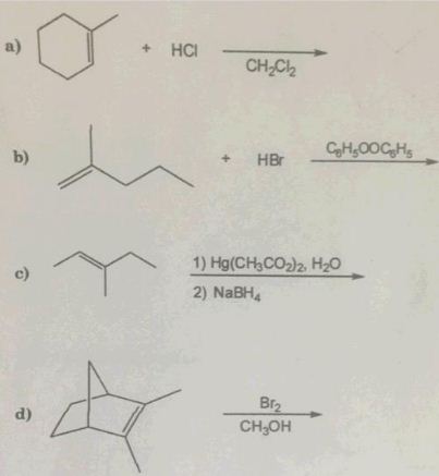 Give the major product for each of the following reactions. Pay ...