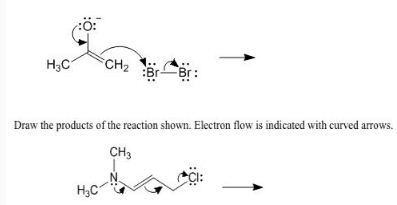 Draw the product of the reaction shown. Electron flow is indicated with ...