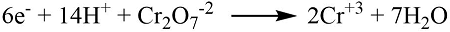 Write a balanced half-reaction for the reduction of dichromate ion ( C ...