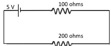 What is the magnitude of the electrical current through the 100 ohm ...