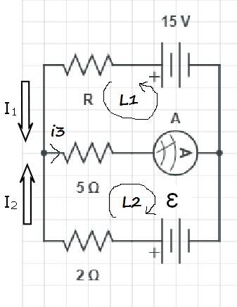 The ammeter shown in the figure below reads 2.05 A. Find I1, I2, and V ...