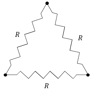 Three resistors, each of resistance 6 ohm, are connected in such a way ...