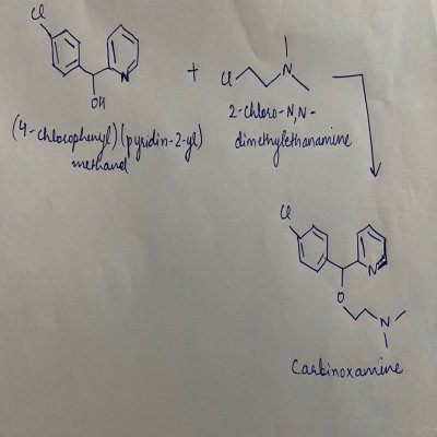 What is the synthesis of carbinoxamine? | Homework.Study.com