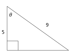 Given the triangle below, find the angle theta in radians. | Homework ...