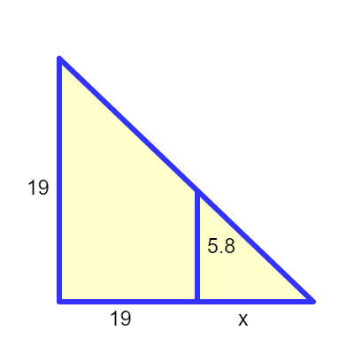 A 5.8 foot tall man is standing 19 feet from a 19 foot tall streetlight ...