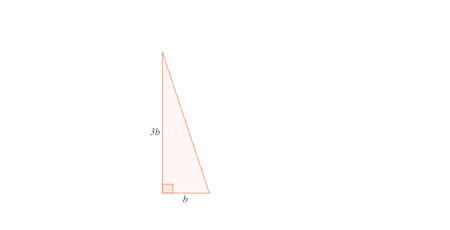 A right triangle's height is 3 times the length of its base. If the ...