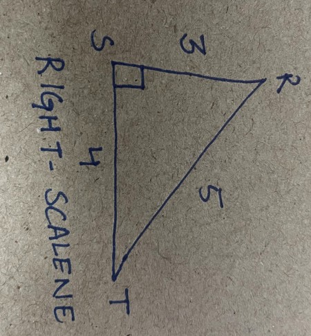 Draw a diagram for the following: a. right scalene R S T b. right ...