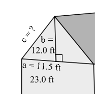 A roof, shown simplified in the figure below, is in the shape of a ...