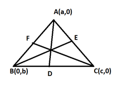 Prove that the centroid of any triangle is located at the point of ...