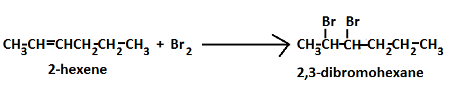 Use structures to show the reaction of 2-hexene with Br_2. | Homework.Study.com