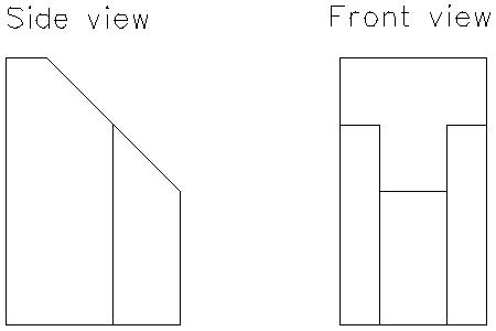 Given: Front and side views . Sketch the auxiliary view. Show all ...