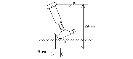 A horizontal force F of 40 N is applied to the hammer . Assuming the ...