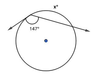 Find the value of x. The given angle is 147 degrees. | Homework.Study.com