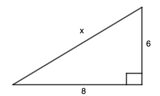 Use the Pythagorean theorem to find x in the figure below. Use radicals ...
