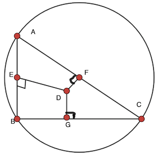 Which point is the circumcenter of the triangle? A) E; B) D; C) F; D) G ...