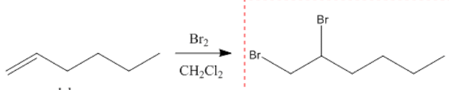 Write equations for the reaction of 1-hexene with the following reagents. A) Br2/CH2Cl2 B) HBr C ...