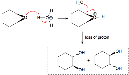 Given 1,2-epoxycyclohexane that is reacted with H2O and H2SO4. What is ...