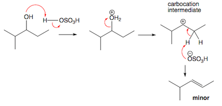 For the following reagents, draw the product or products of the E1 ...