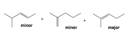 For the following reagents, draw the product or products of the E1 ...