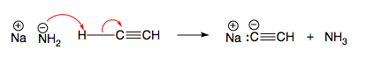 Draw a mechanism for the reaction of acetylene and sodium amide? Make ...
