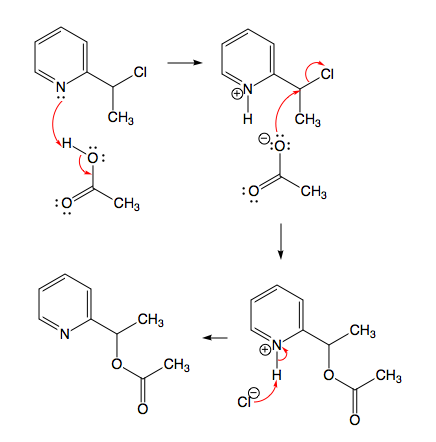 The alkyl chloride (1) undergoes solvolysis with acetic acid (2 ...