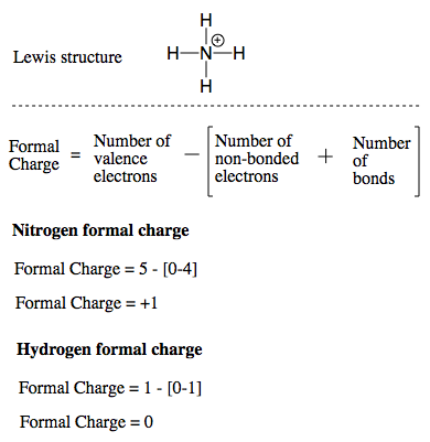 Draw NH_4^+ Lewis structure and get the formal charge . Show work ...