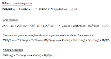 Write a net ionic equation for the following: Copper (II) sulfate ...