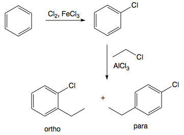 An organic chemistry student wants to synthesize m-chloroethyl benzene ...