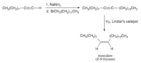 Fill in the missing reagents in the incomplete synthesis of muscalure ...