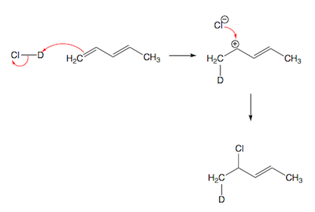 Dienes: Complete the following mechanism involving (3E)-penta-1, 3 ...