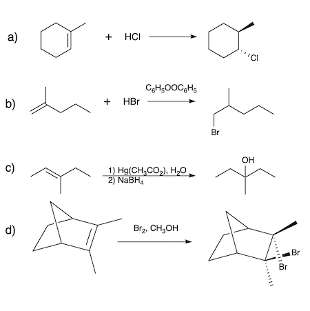 Give the major product for each of the following reactions. Pay ...