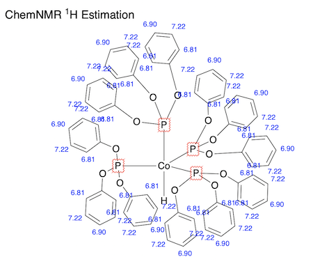 what is the H1 NMR for CoH[P(OPh)3]4 indicate the chemical shift ...