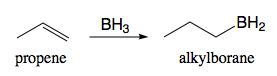 What is the major product from the reaction of propene with BH3 ...