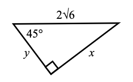 Find the value of each of the variables for this right triangle with a ...
