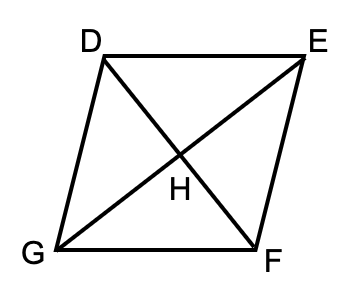 DEFG is a parallelogram. Segment DH = 2y + 6, segment HF = 4x + 1 ...