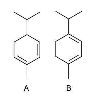 \alpha-Phellandrene\ (C_{10}H_{16}) and \alpha-terpinene\ (C_{10}H_{16 ...