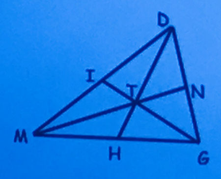 T is the centroid of triangle MDG. If DT=12, what is DH? | Homework ...