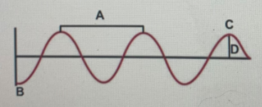 Which letter corresponds with the wavelength of the wave? | Homework ...