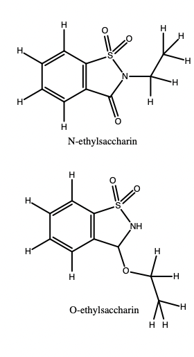 How can you distinguish the HNMR of N-ethylsaccharin from O ...