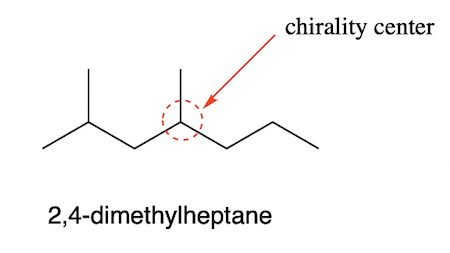 Is 2,4-dimethylheptane chiral? If it is chiral, give the number(s) of ...