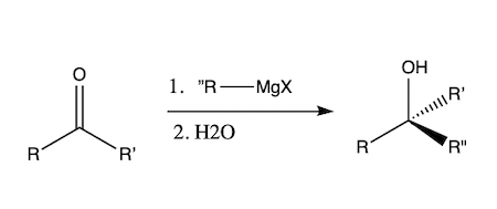 The reaction of phenylmagnesium bromide (C_6H_5MgBr) with propanal (CH ...