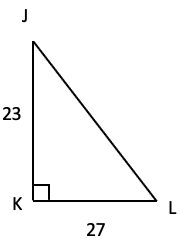 Given the triangle JKL where angle K is a right angle, determine which ...
