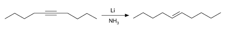 Predict the products from the reaction of 5-decyne with Li in NH_3 ...