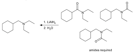What amide(s) will form the given amine on treatment with LiAlH4 ...