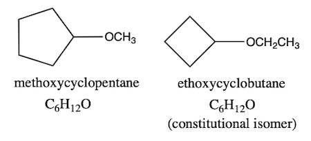 For the mentioned compound, draw a constitutional isomer with the same ...