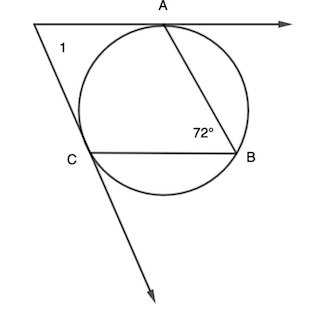 Determine m angle 1. Assume that any lines that appear to be tangent ...